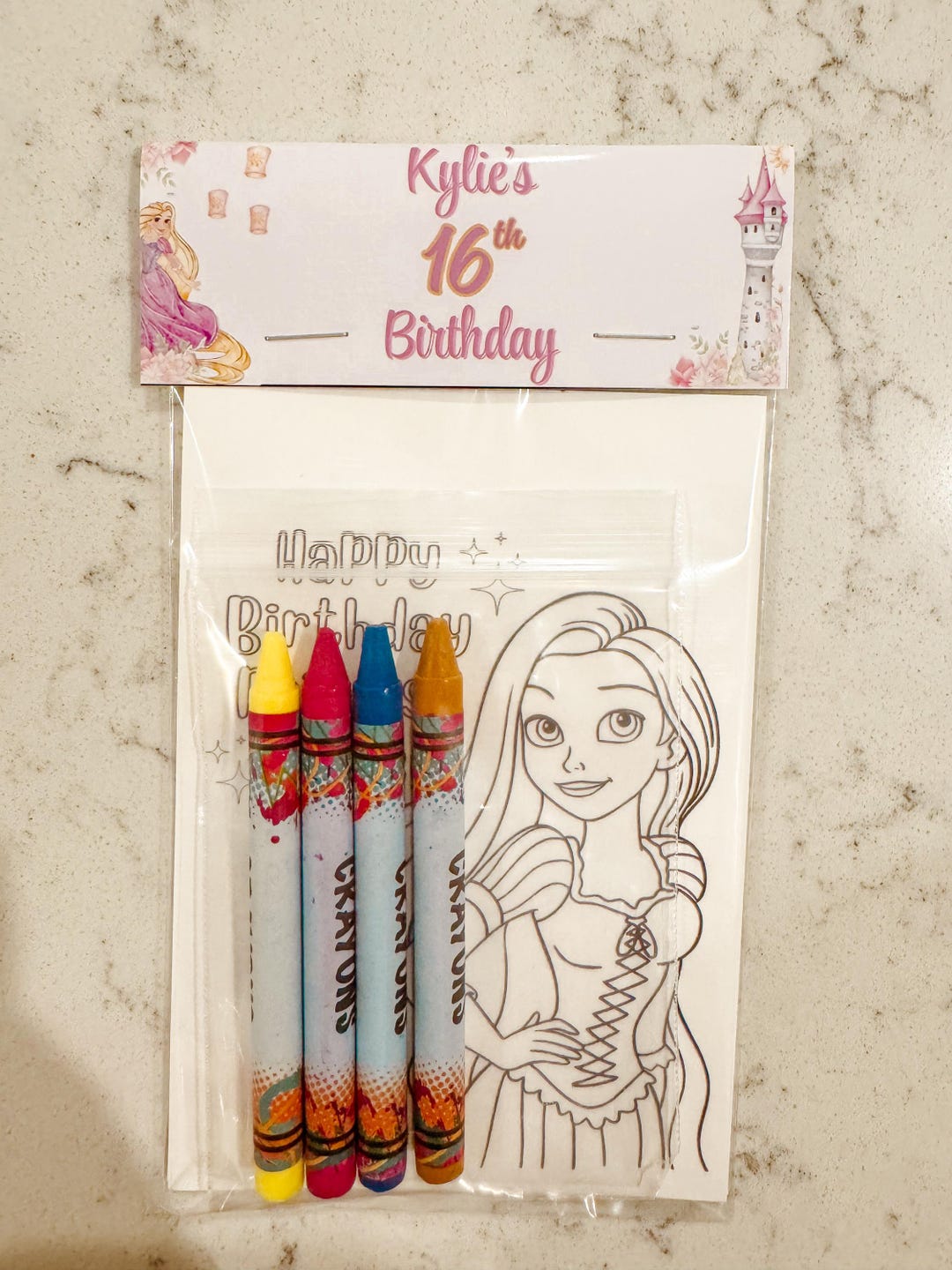 Personalized Princess Birthday Coloring Pack: Rapunzel Party Favor - Etsy