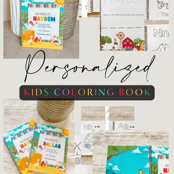 Kids Coloring Book - Etsy