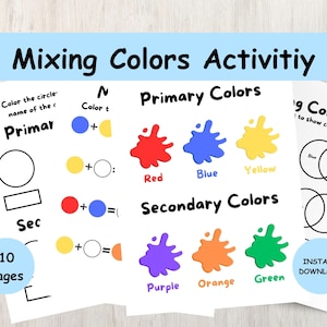 Printable Color Mixing Activity for Kids, Learn Primary and Secondary ...