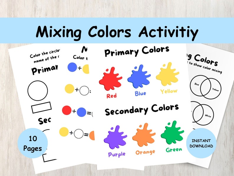 Printable Color Mixing Activity for Kids, Learn Primary and Secondary ...