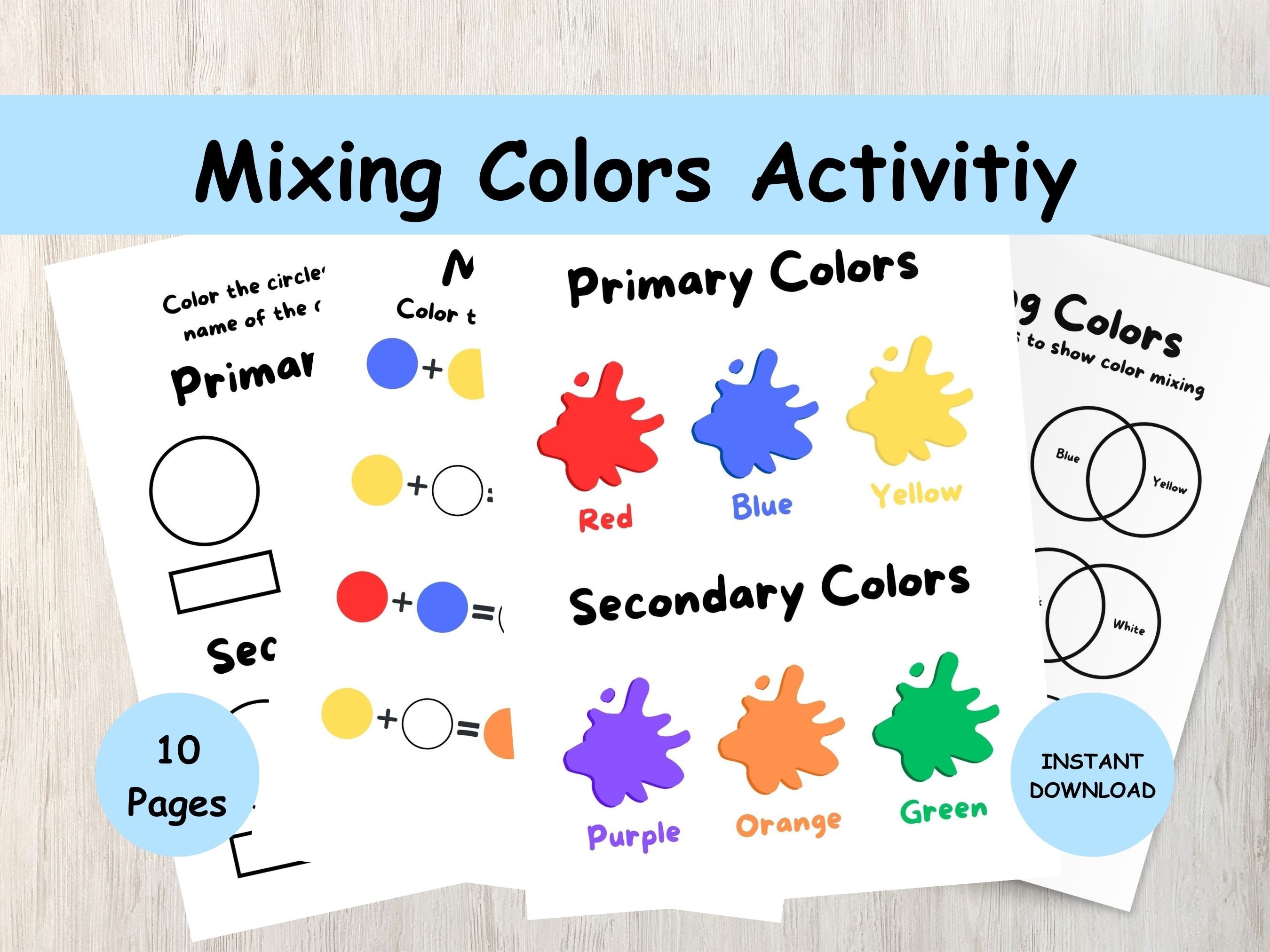 Printable Color Mixing Activity for Kids, Learn Primary and Secondary ...