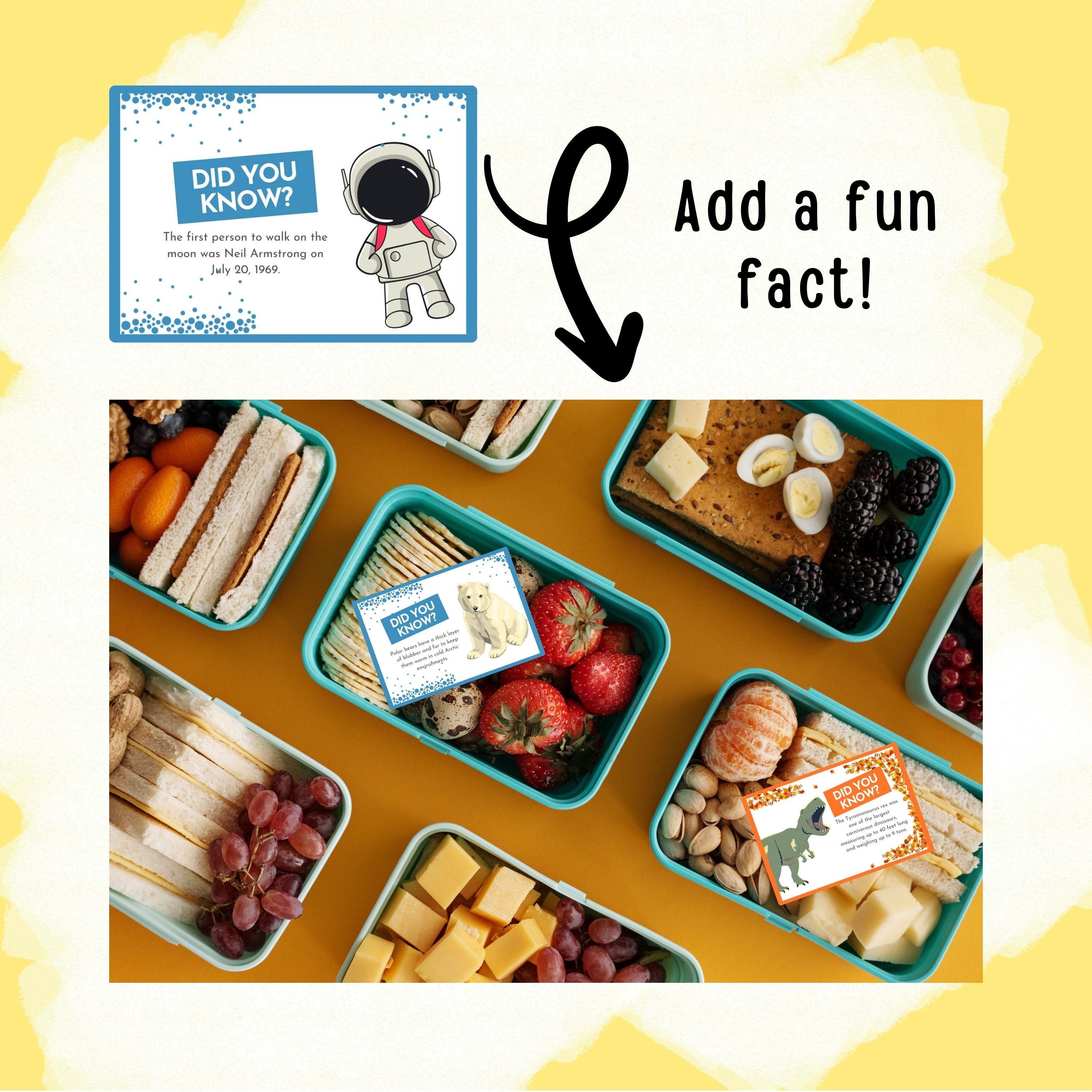 Lunchbox Notes for Kids, Printable Fun Lunch Facts, Childrens Did You ...