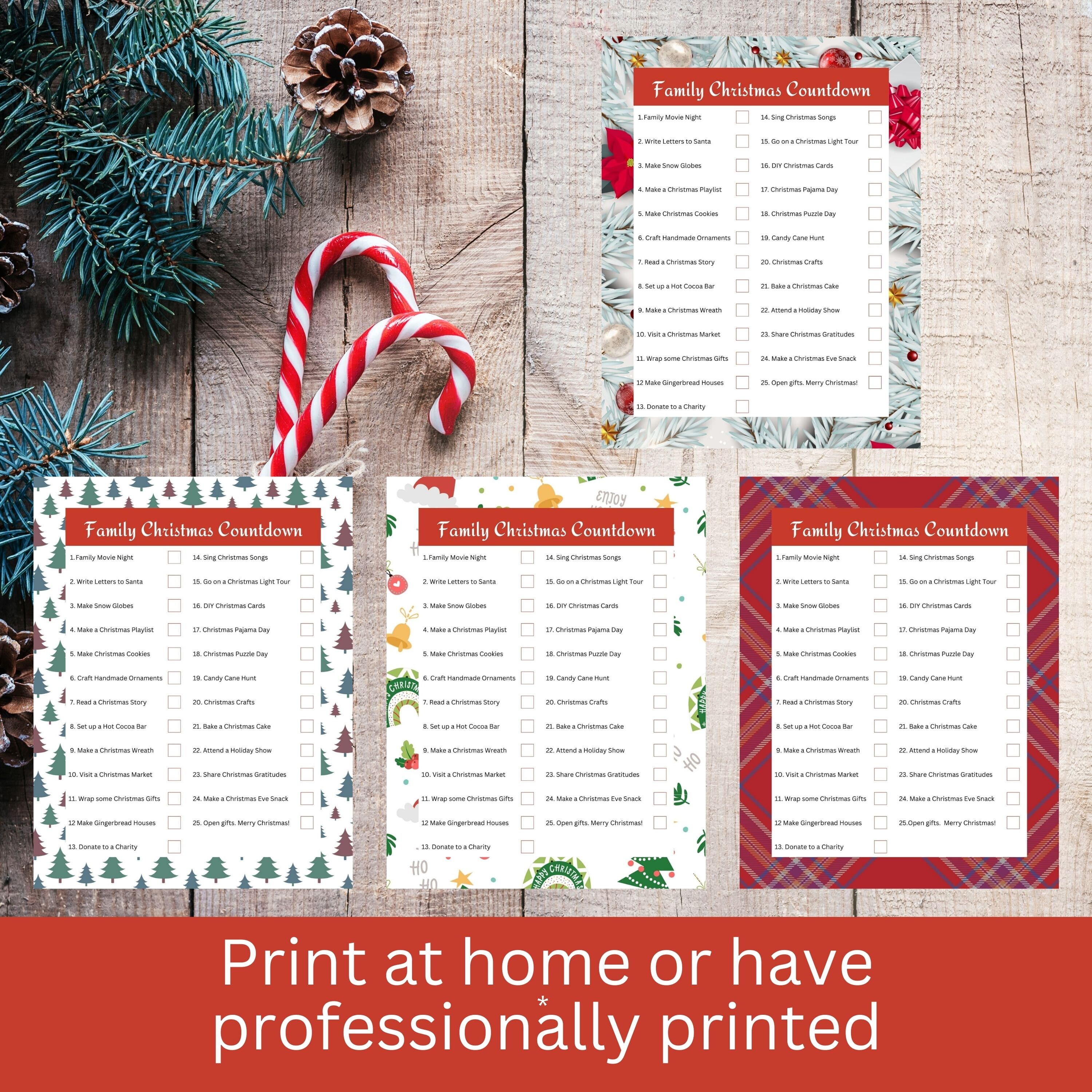 FAMILY CHRISTMAS COUNTDOWN | Printable Advent Activities for Families ...