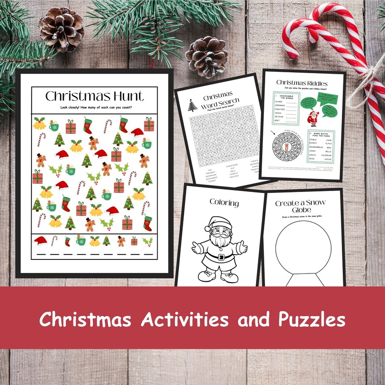 5 Printable Kids Christmas Activities, Christmas Word Search, Christmas ...
