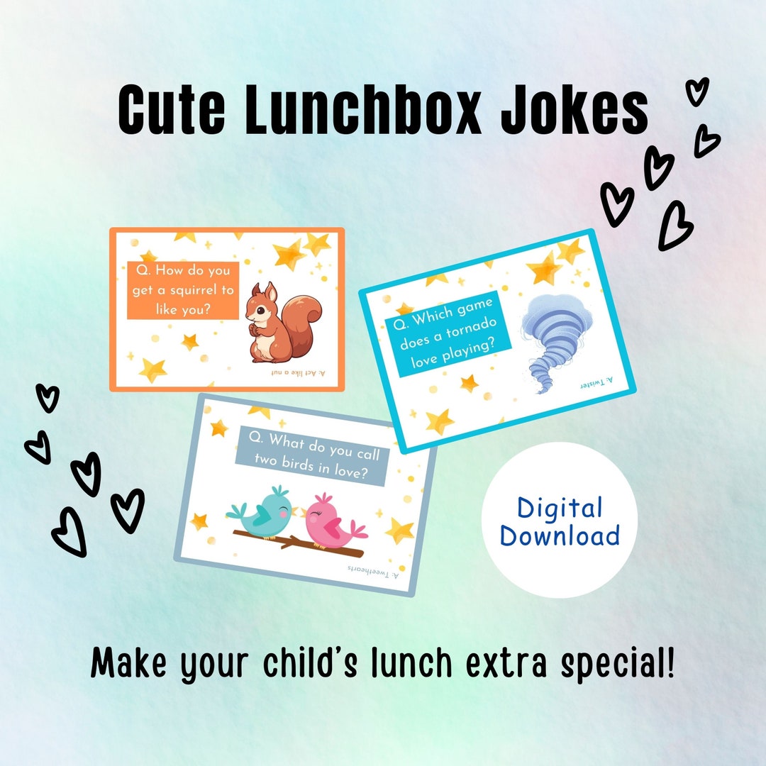 Lunchbox Notes for Kids, Cute Printable Lunch Jokes, Cute Printable ...