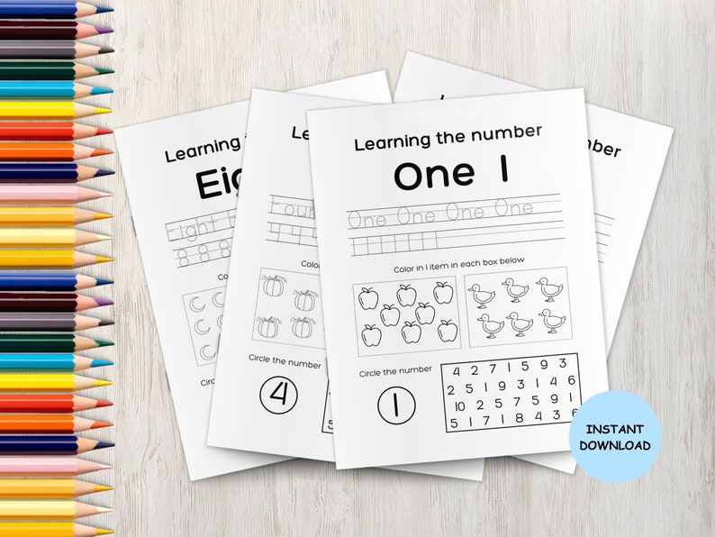 Printable Counting Worksheets Practice Sheets for Kids Counting 1-10 ...