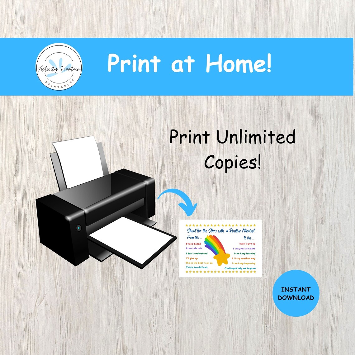 Positive Mindset Printable Growth Mindset Poster Positive Self-talk ...