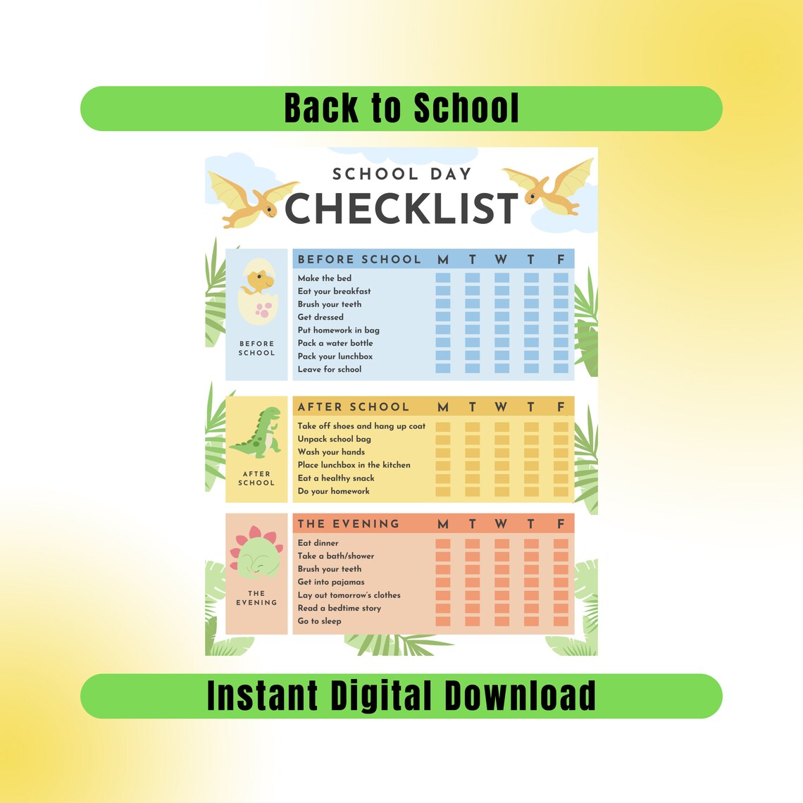 Kids Daily Checklist Printable, Daily Schedule Checklist for Kids, Kids ...