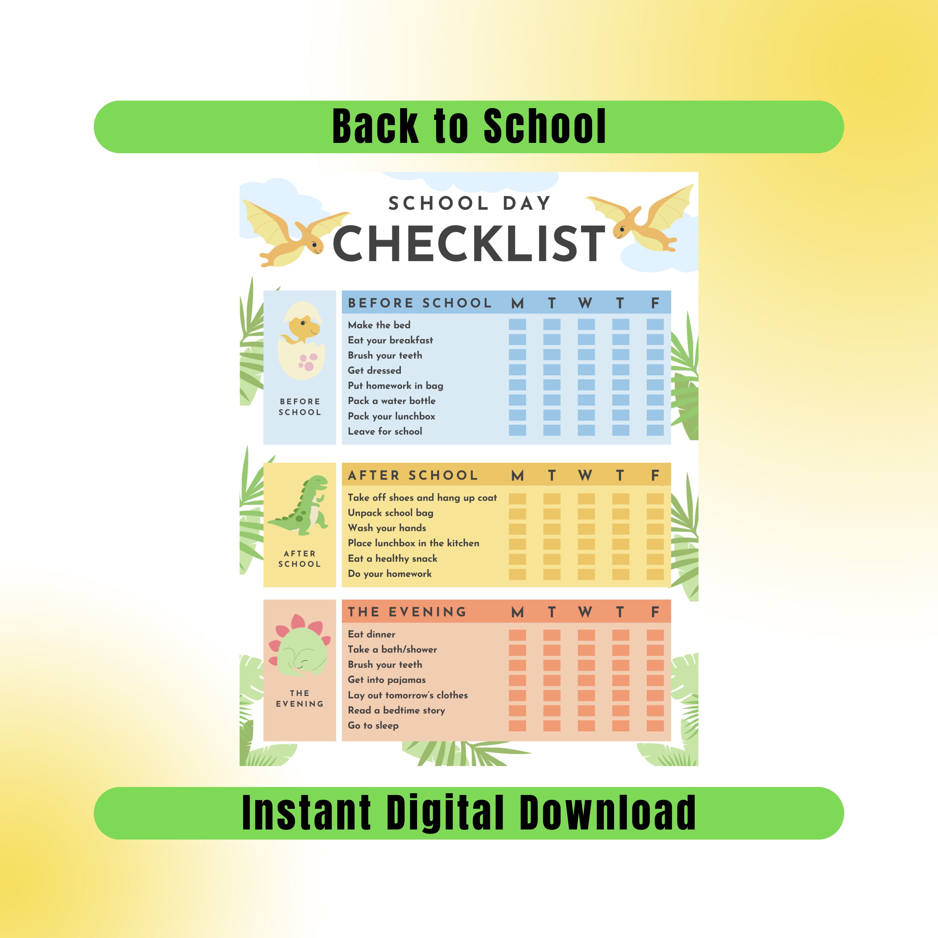 Kids Daily Checklist Printable, Daily Schedule Checklist for Kids, Kids ...