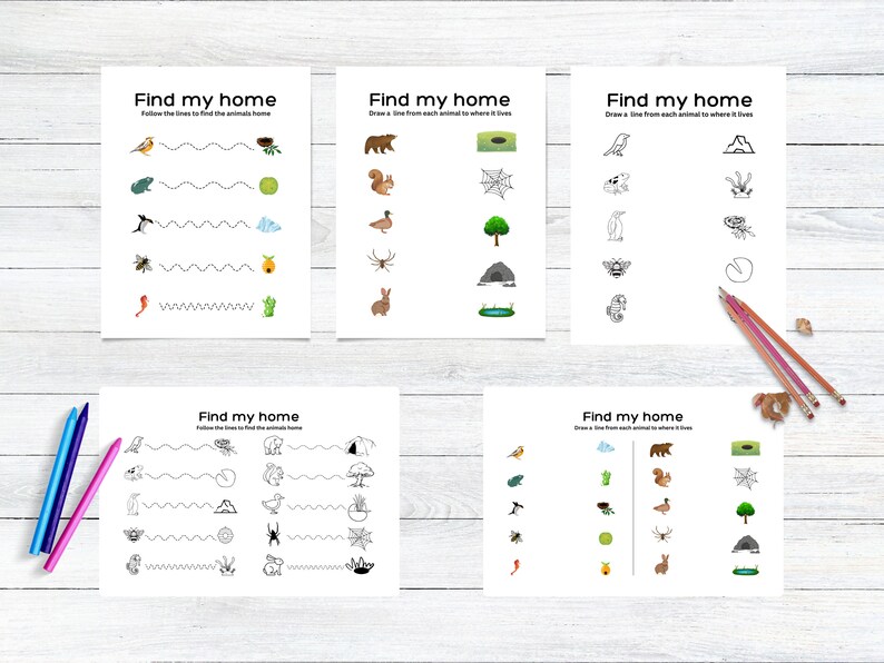 Find My Home Activity Sheet I Printable Work Sheets for Kids Early ...