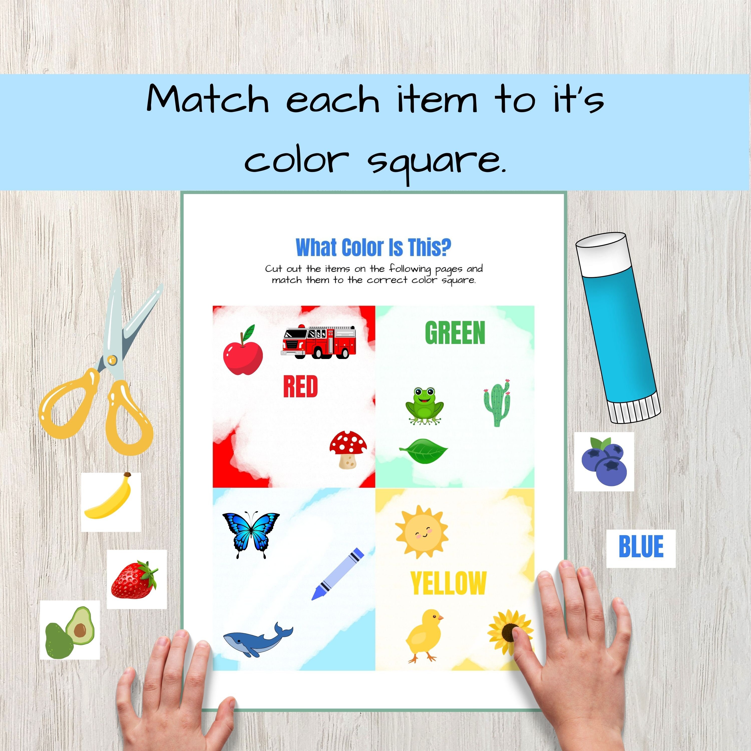 Printable Color Matching Activity for Kids, 8 Colors to Learn Practice ...
