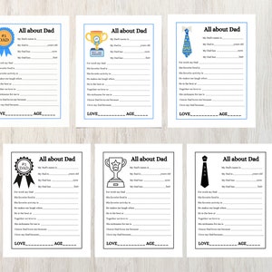 Father’s Day Printable Page | Printable All About Dad Fill in Template ...