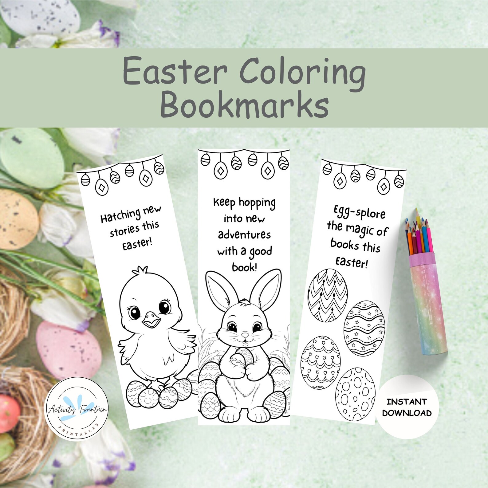 Easter Bookmarks for Kids to Color & Gift | Cute Pictures and Messages ...