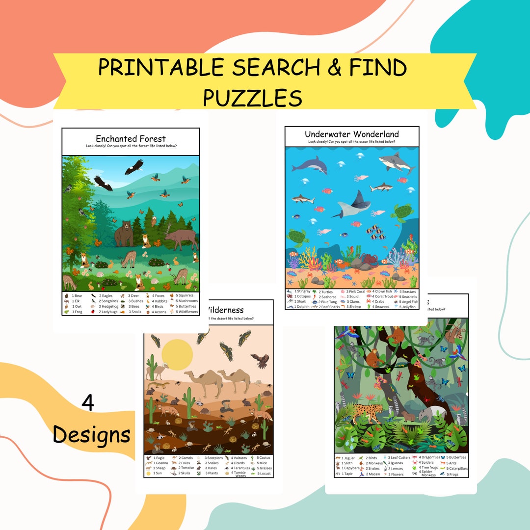 Printable Search & Find Hidden Picture Games for Kids I Spy - Etsy