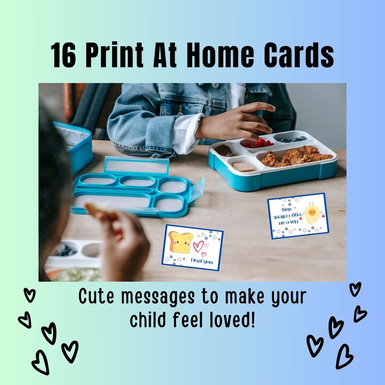 Lunchbox Notes for Kids, Affirmation Cards, Cute Printable Lunch Notes ...