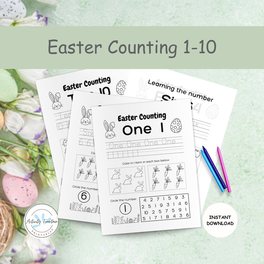 Printable Easter Counting Worksheets Practice Sheets for Kids Counting ...