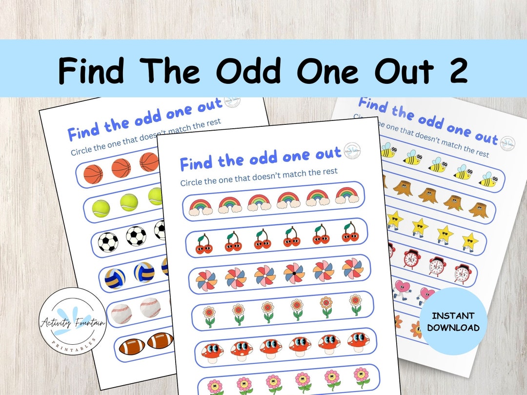 Find the Odd One Out Activity for Kids, Matching Similar and Different ...