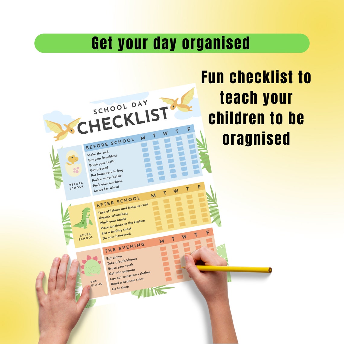 Kids Daily Checklist Printable, Daily Schedule Checklist for Kids, Kids ...