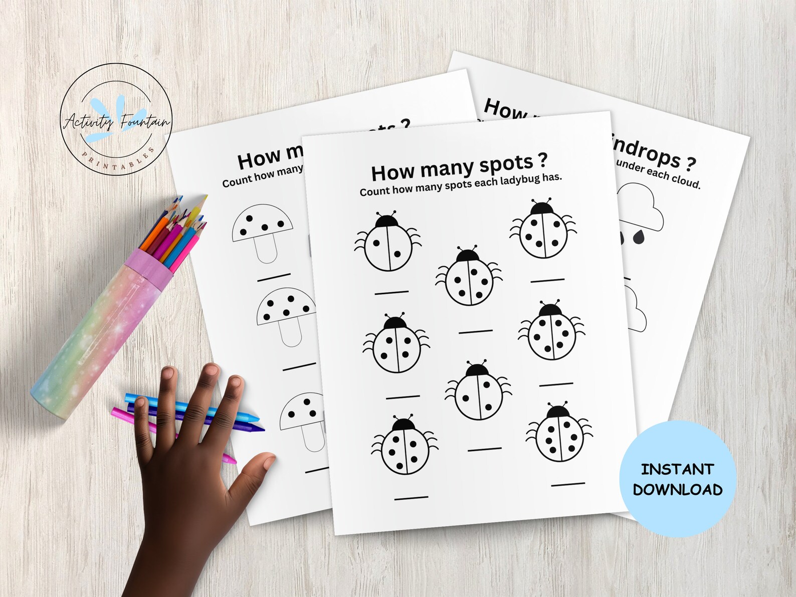 Printable Counting Worksheets Practice Sheets for Kids Kindergarten ...