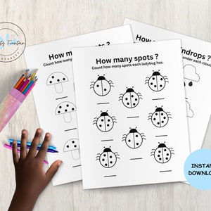 Printable Counting Worksheets Practice Sheets for Kids Kindergarten ...