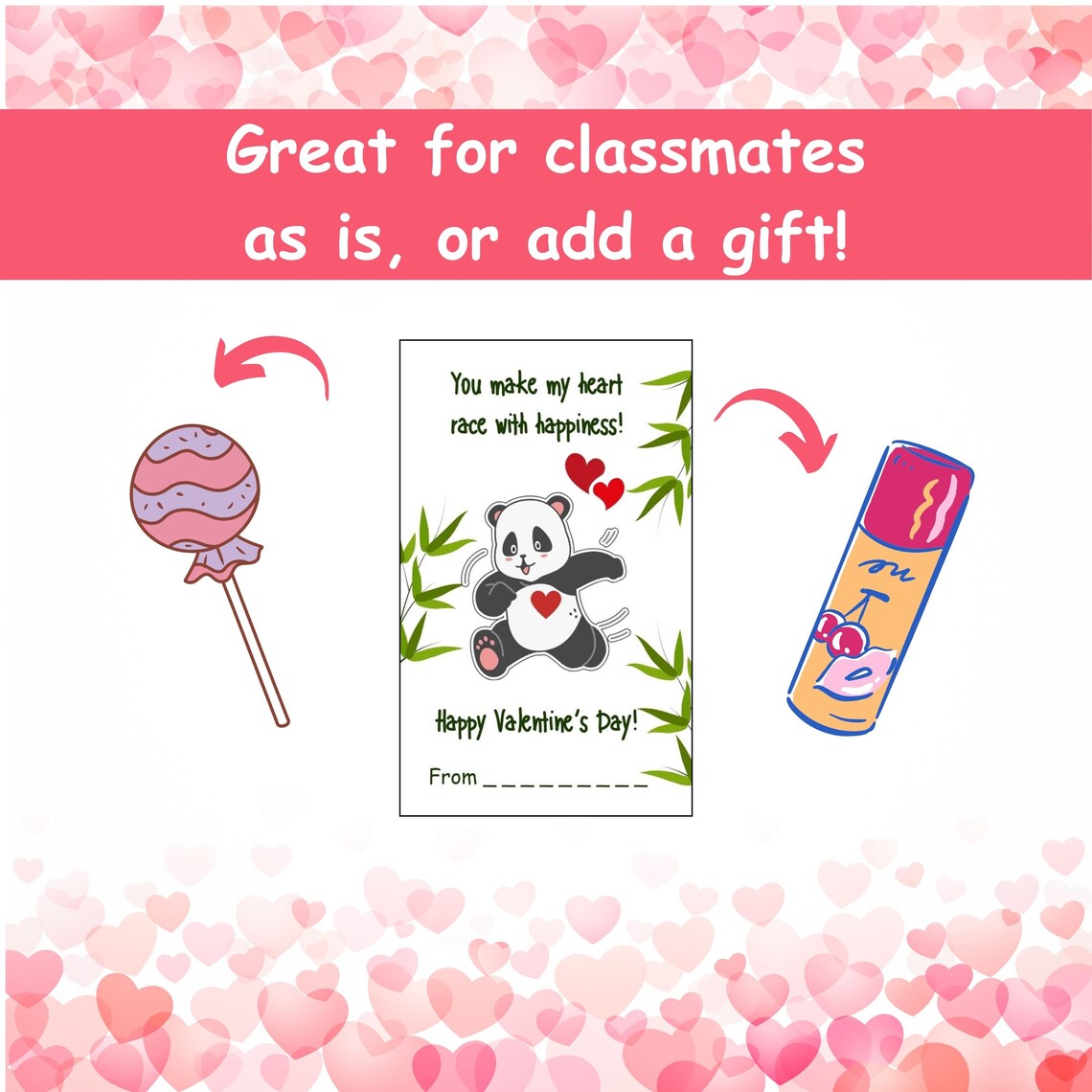 Printable Panda Valentine's Day Cards, Classroom Valentine's Day Cards ...