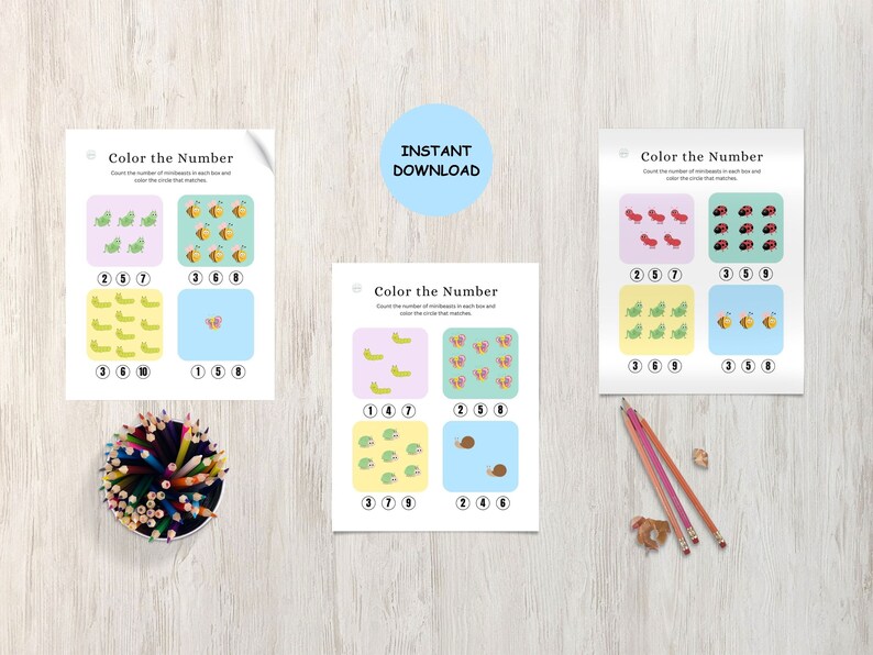 Printable Counting Worksheets Practice Sheets for Kids Counting 1-10 ...