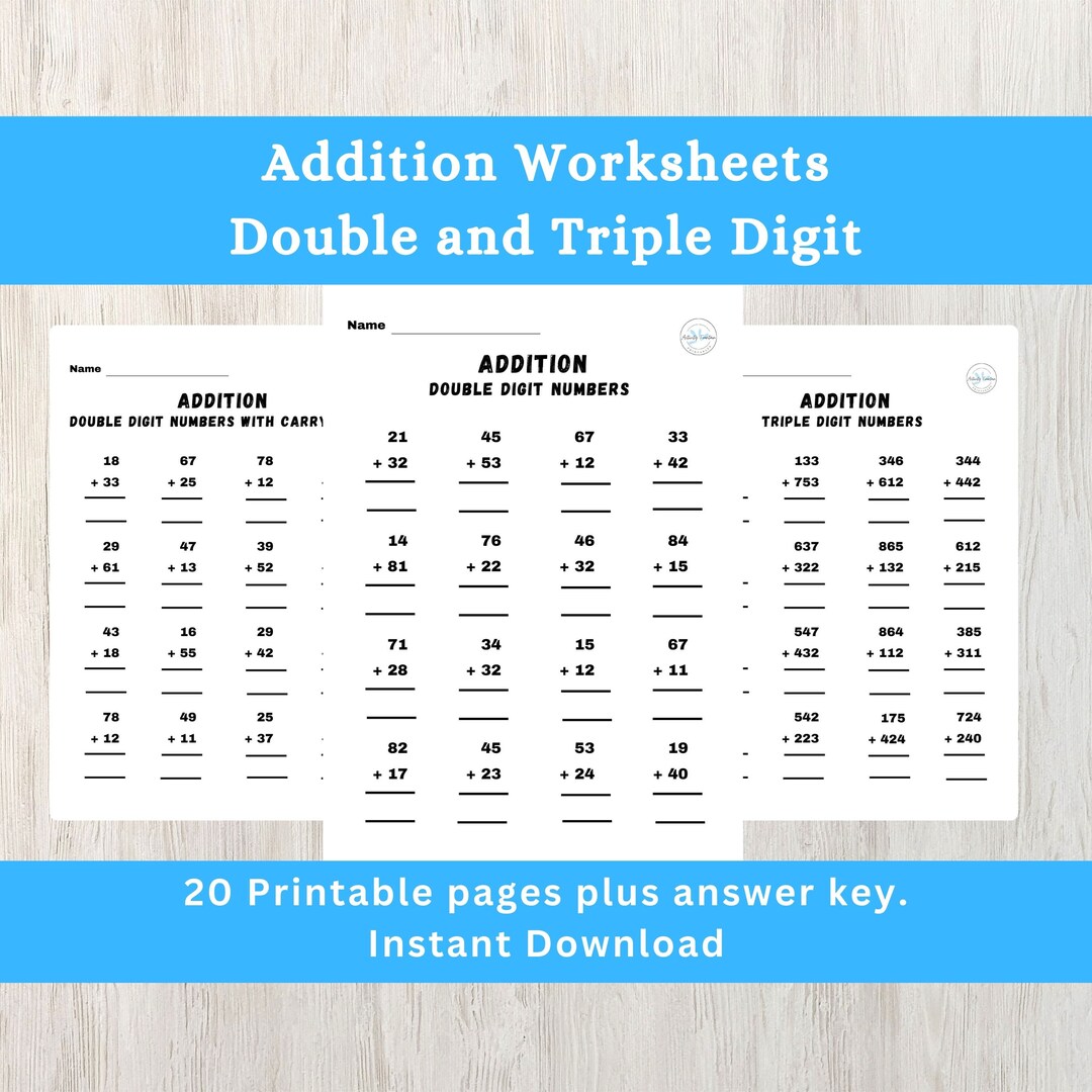 Addition Worksheets | Addition Practice | Double and Triple Digit ...
