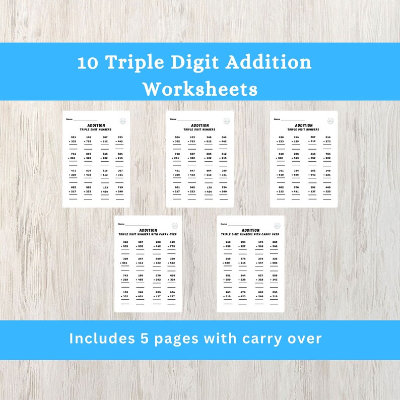 Addition Worksheets | Addition Practice | Double and Triple Digit ...