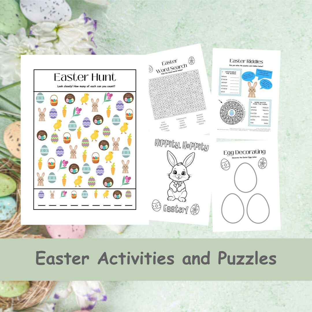 5 Fun Printable Kids Easter Activities, Seek & Find Page, Word Search ...