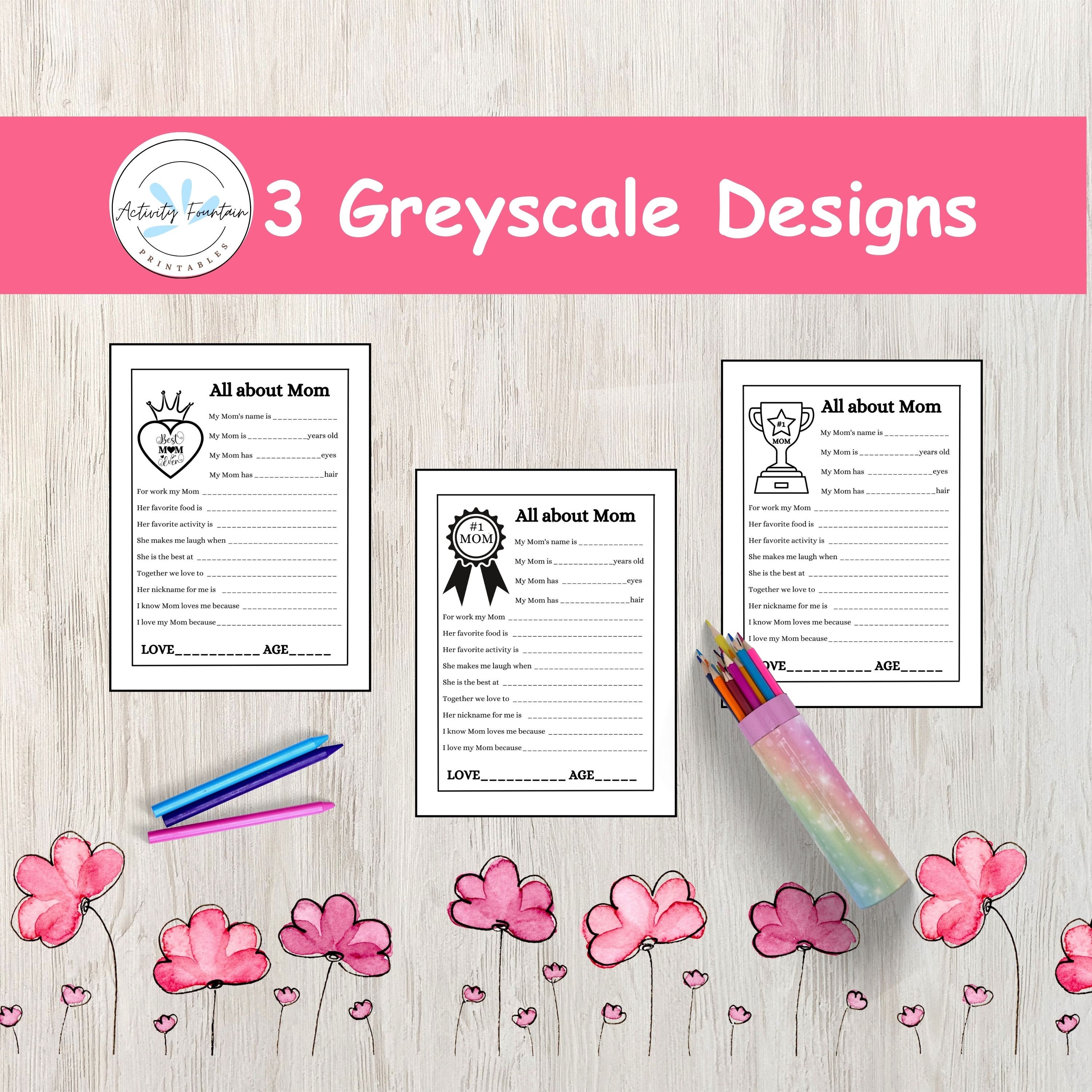 Mothers Day Printable Page Printable All About Mom / Mum Fill in ...