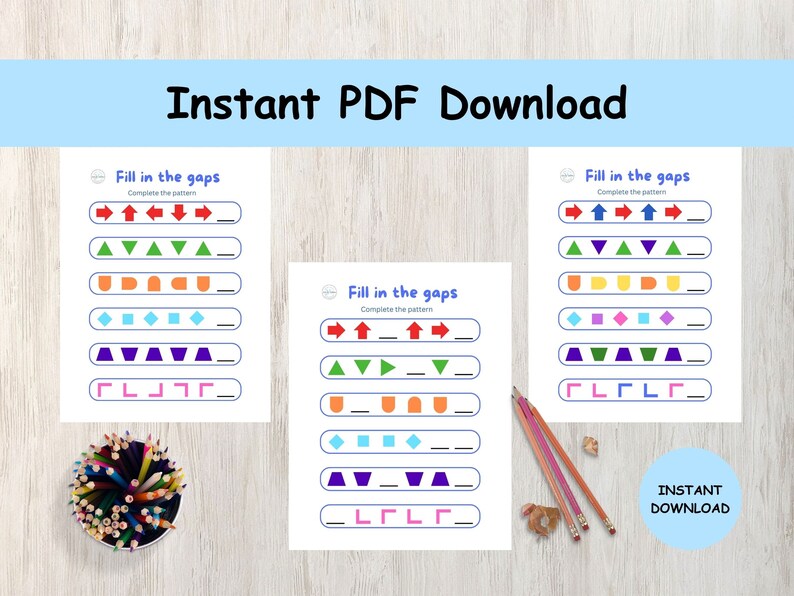 Printable Color and Shape Pattern Recognition Activity for Kids ...