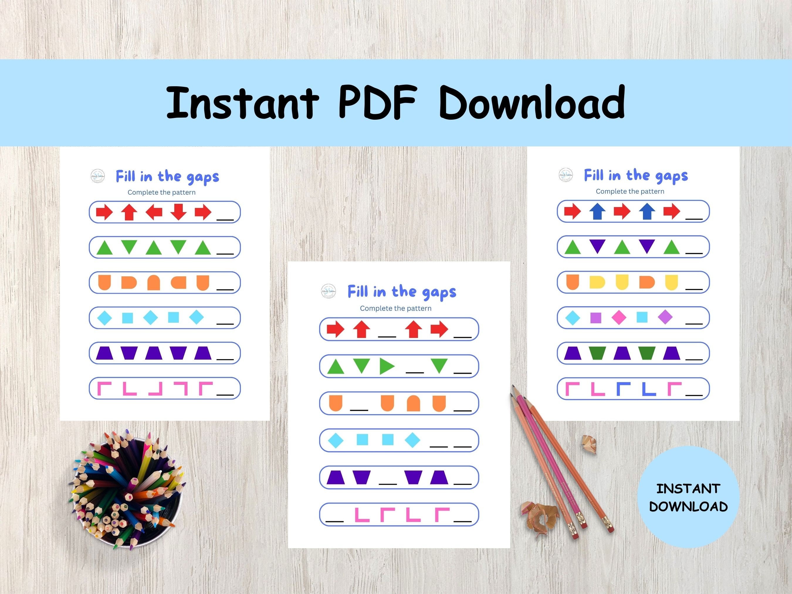 Printable Color and Shape Pattern Recognition Activity for Kids ...