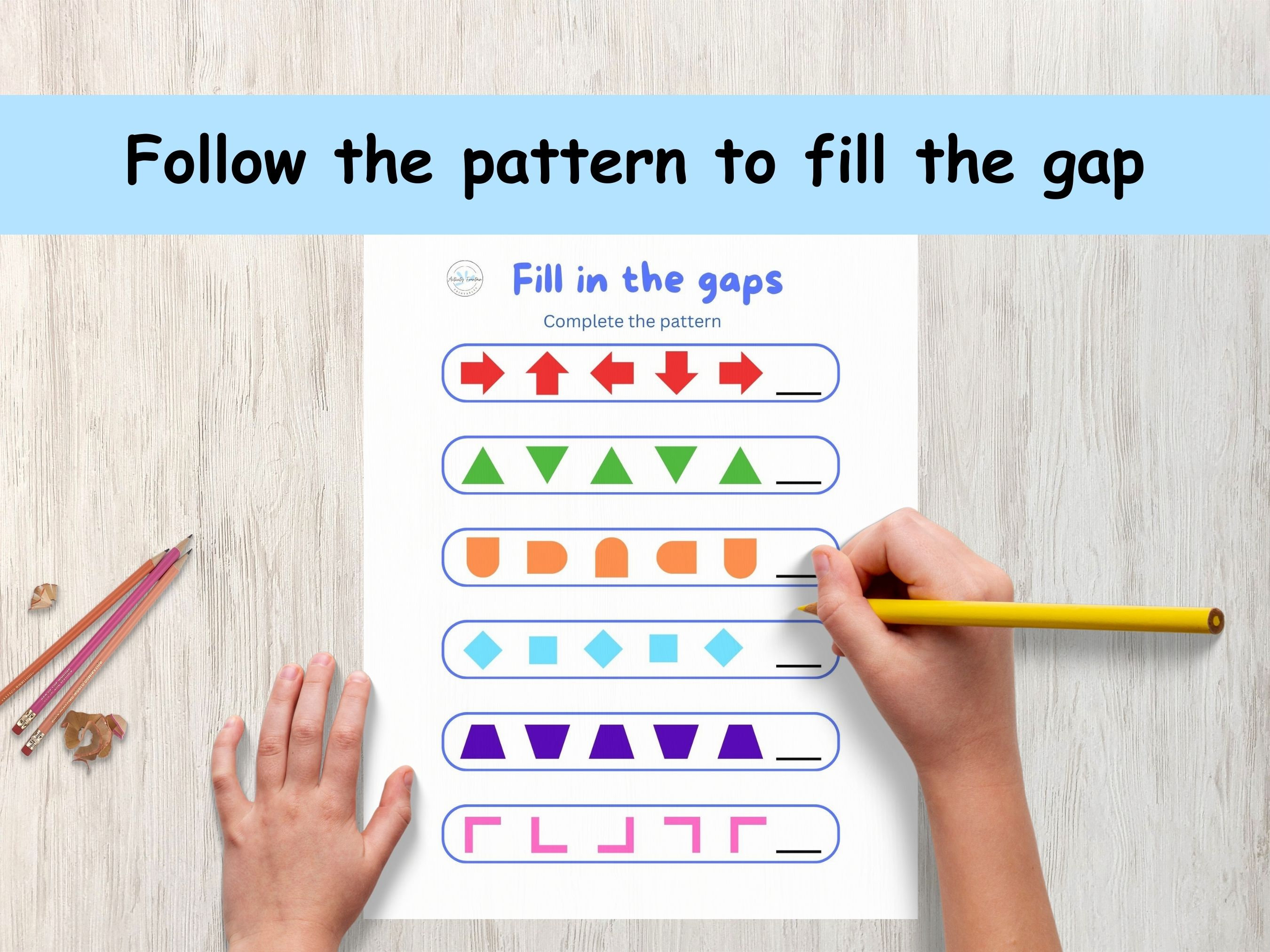 Printable Color and Shape Pattern Recognition Activity for Kids ...