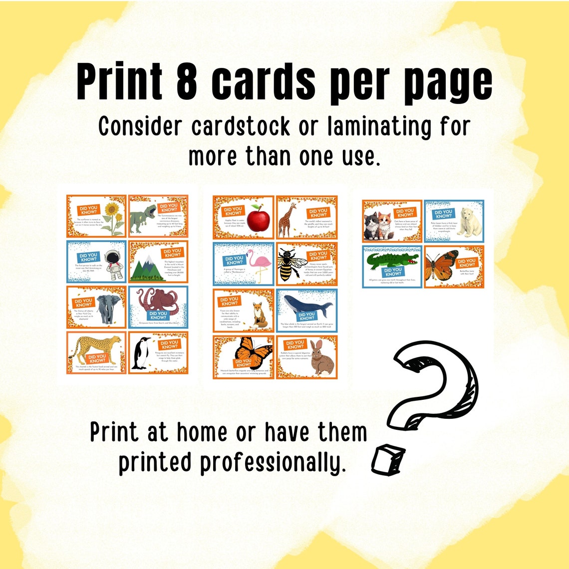 Lunchbox Notes for Kids, Printable Fun Lunch Facts, Childrens Did You ...