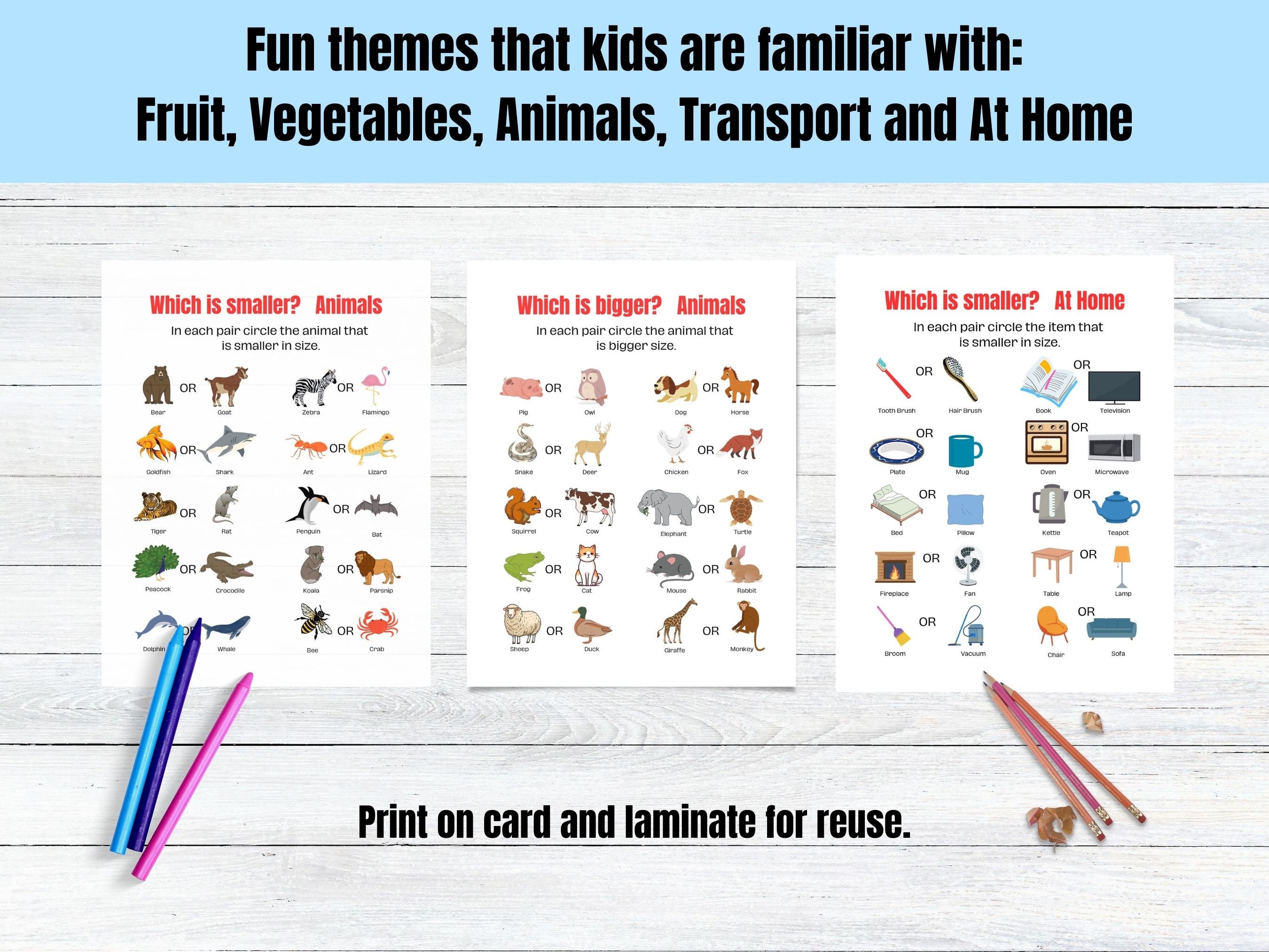Printable Kids Worksheets is It Bigger or Small Learning About Size ...