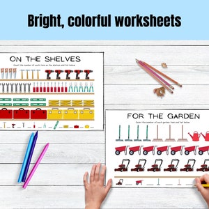 Printable Counting Worksheets Matching Numbers Practice Sheets for Kids ...