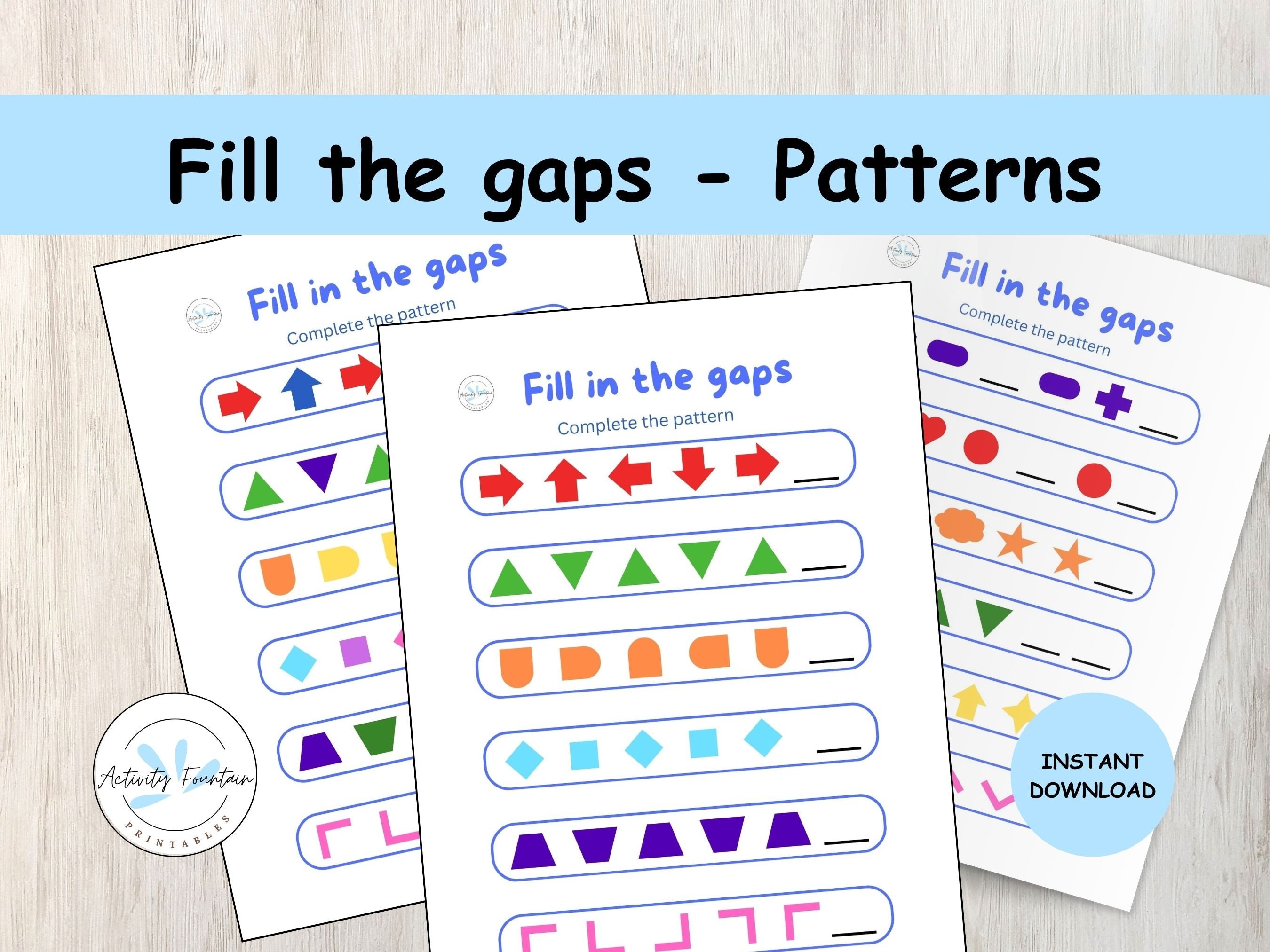 Printable Color and Shape Pattern Recognition Activity for Kids ...