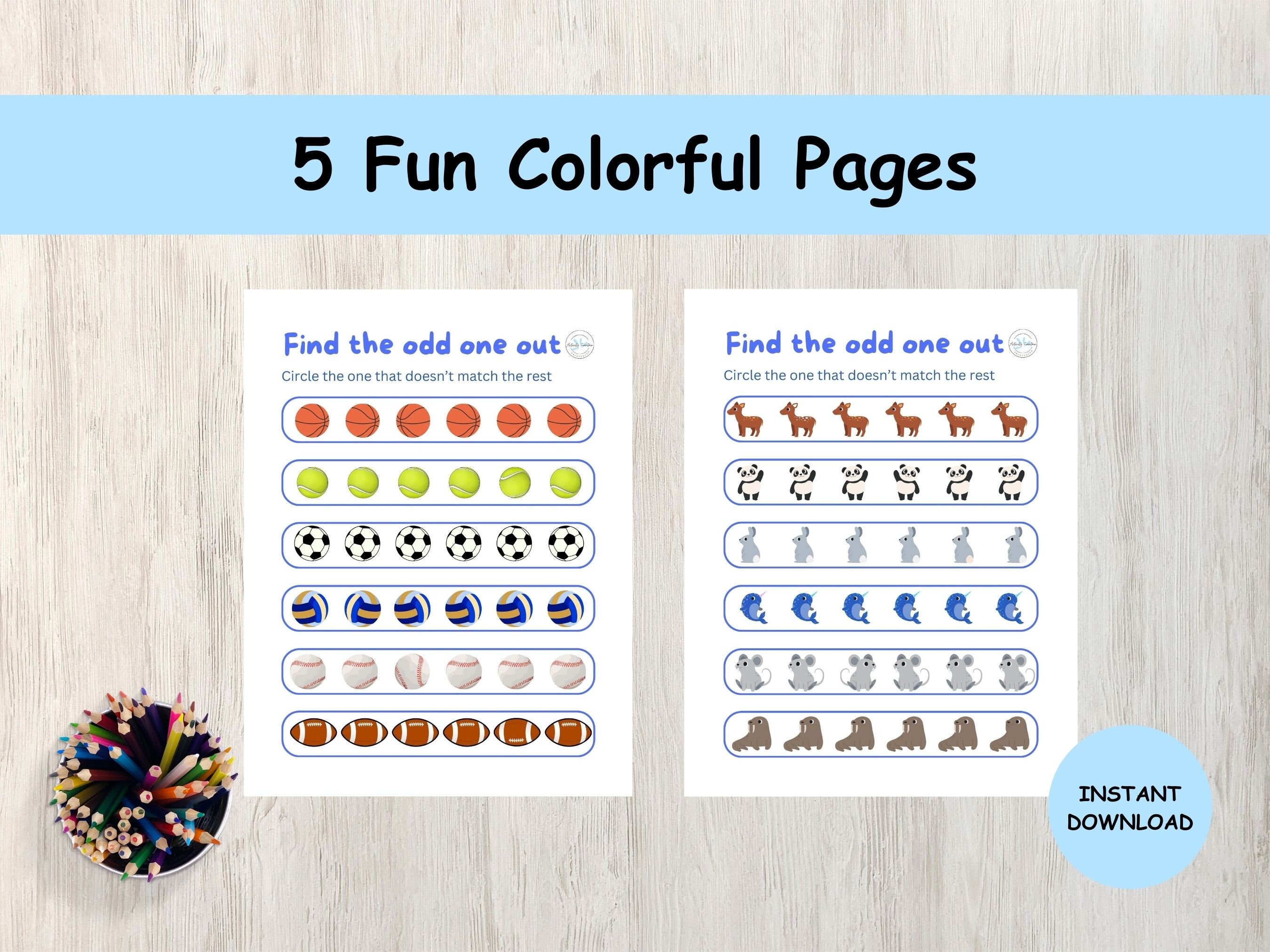 Find the Odd One Out Activity for Kids, Matching Similar and Different ...