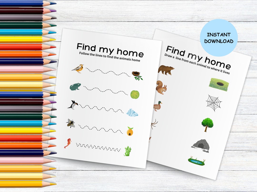 Find My Home Activity Sheet I Printable Work Sheets for Kids Early ...