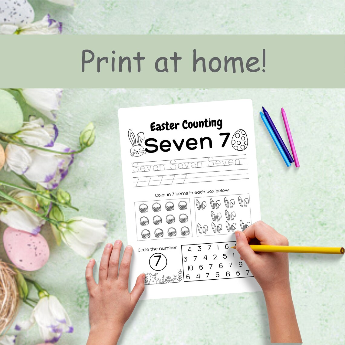 Printable Easter Counting Worksheets Practice Sheets for Kids Counting ...