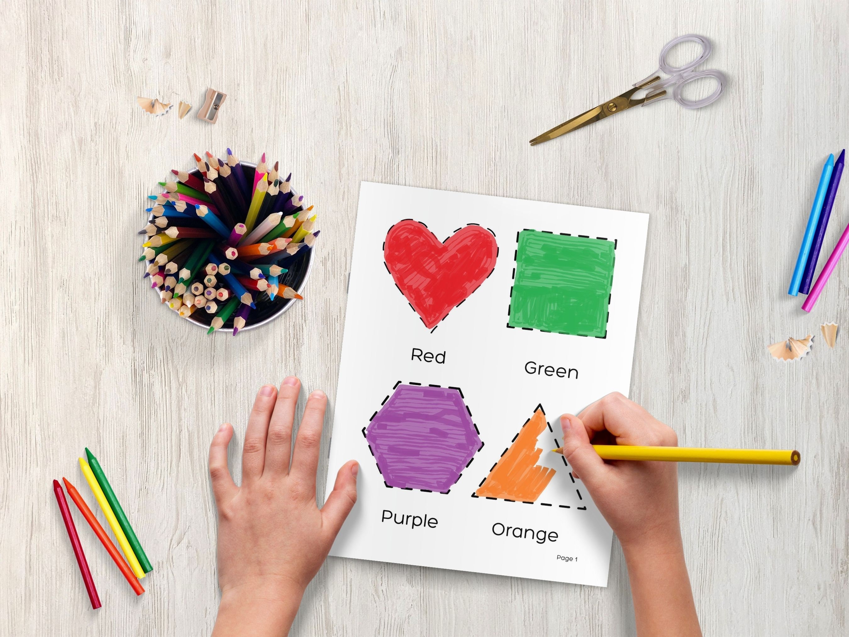 Printable Shape Color Cut and Paste Practice Worksheets Practice Sheets ...