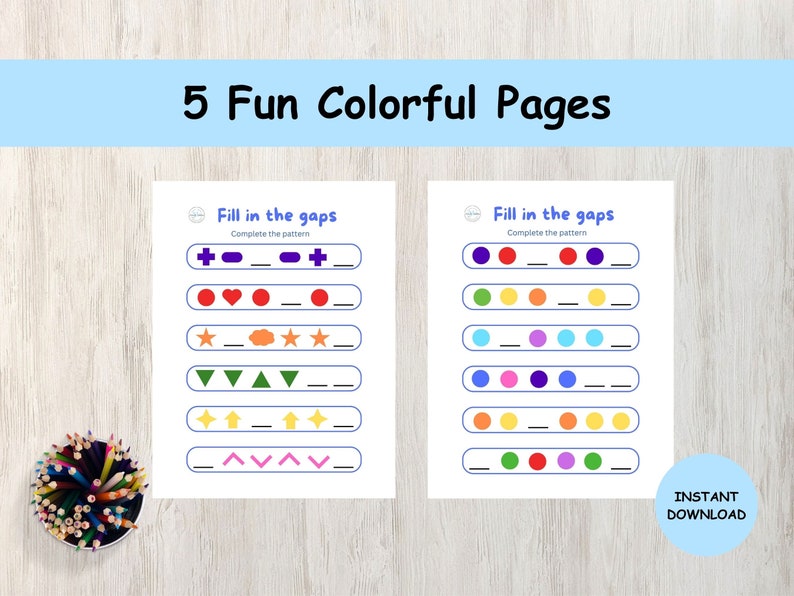 Printable Color and Shape Pattern Recognition Activity for Kids ...
