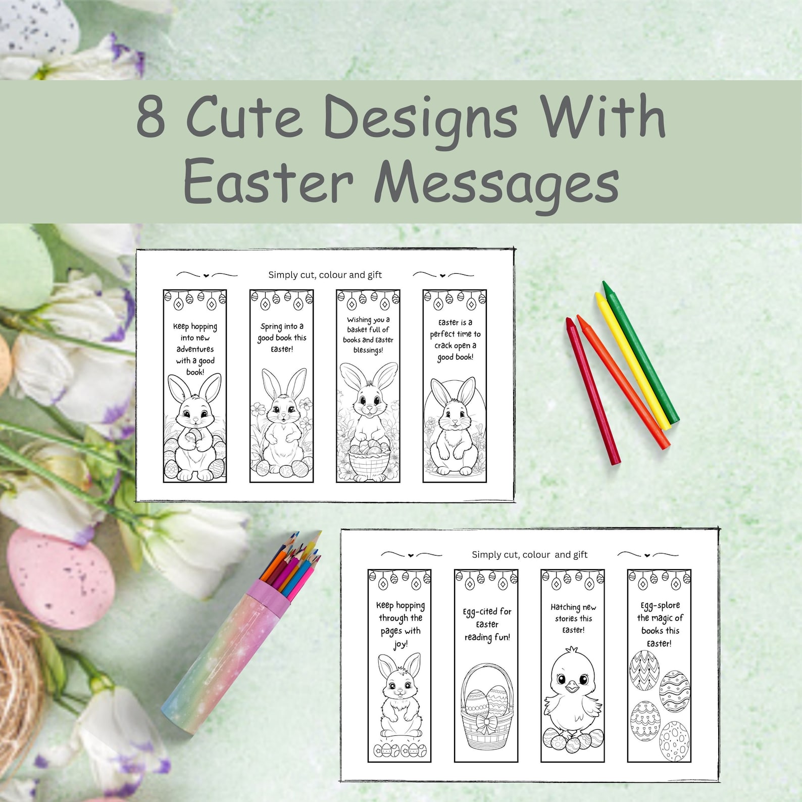 Easter Bookmarks for Kids to Color & Gift | Cute Pictures and Messages ...