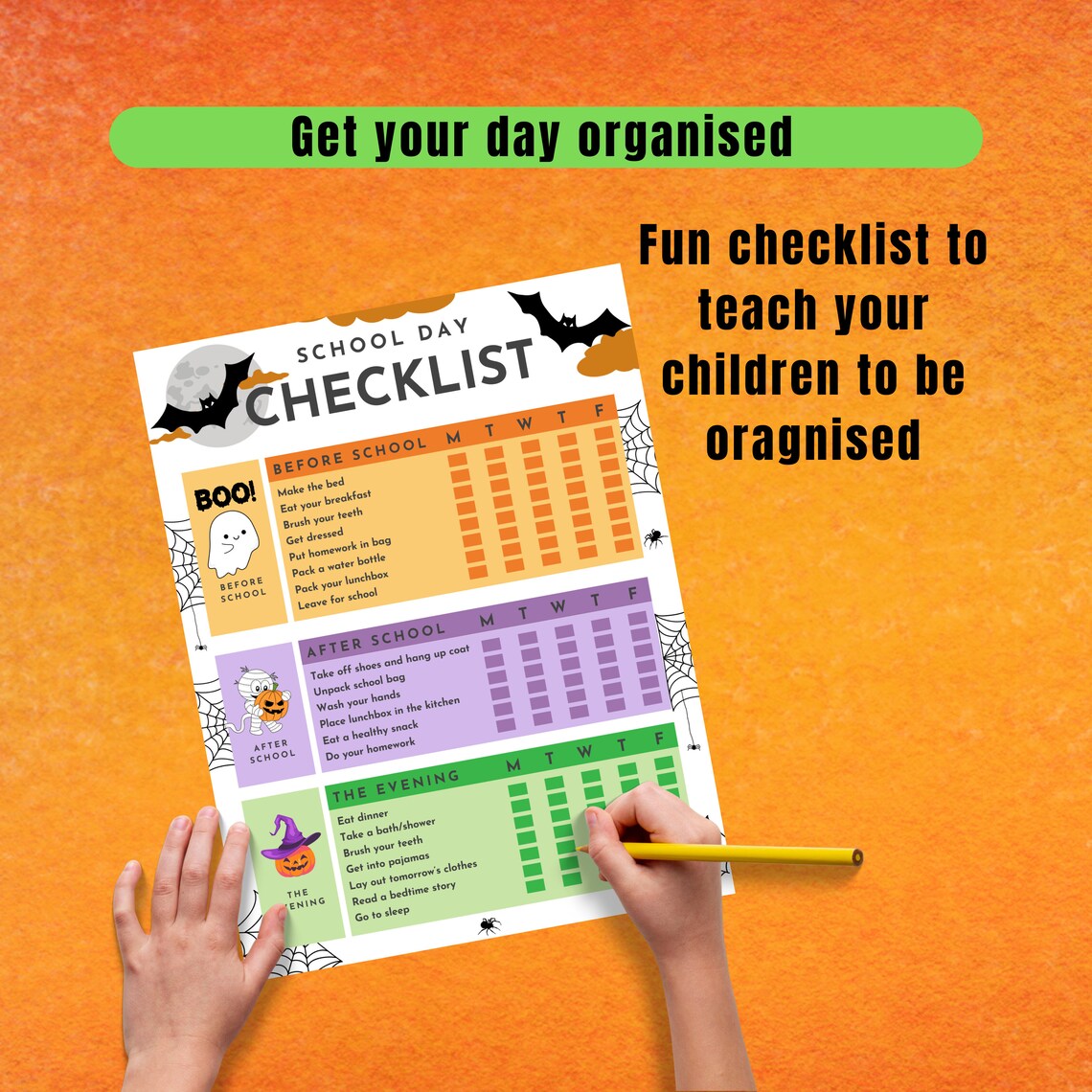 Kids Daily Checklist Printable, Daily Schedule Checklist for Kids, Kids ...