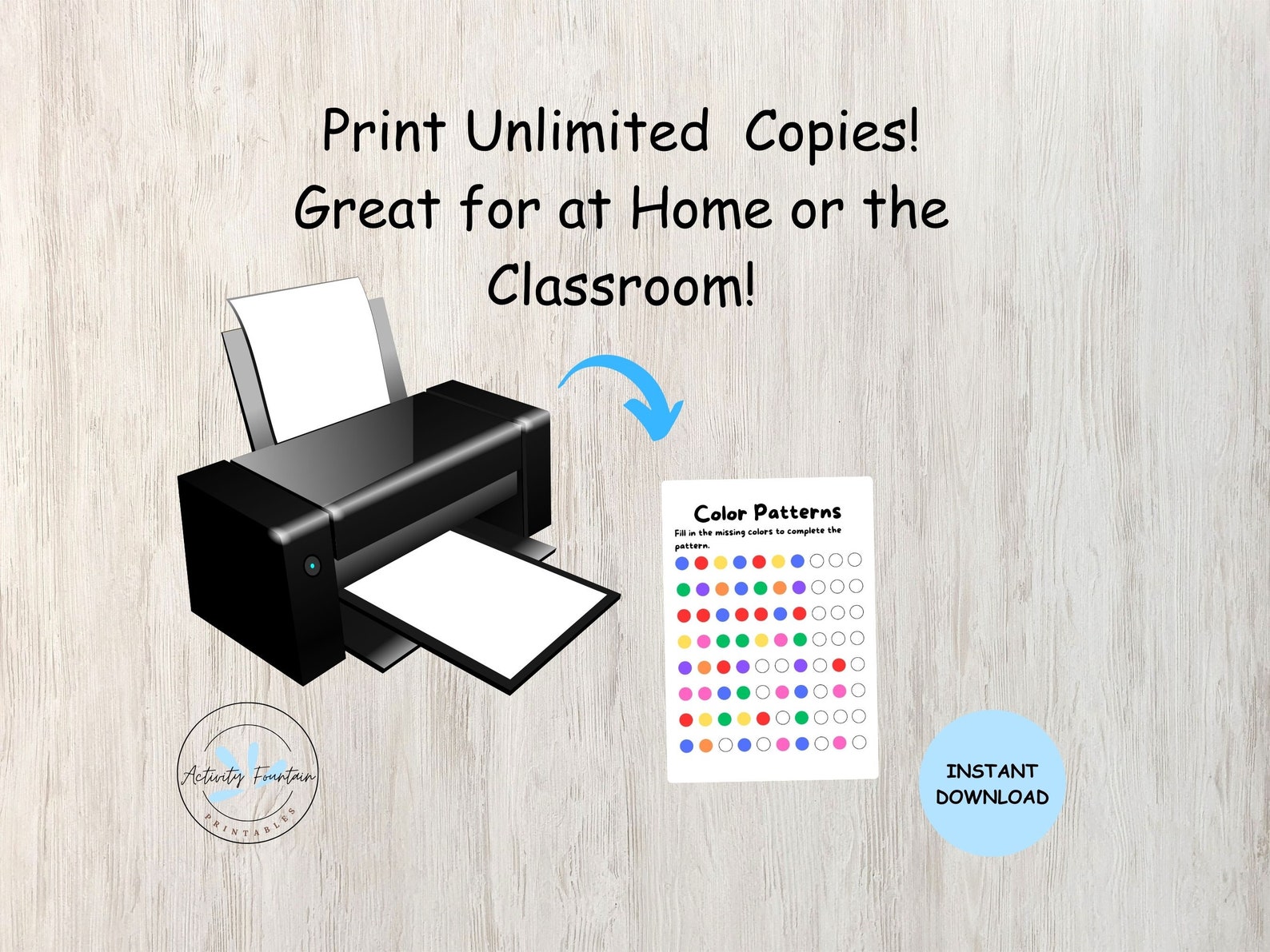 Printable Color and Shape Pattern Recognition Activity for Kids ...