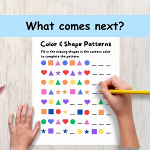 Printable Color and Shape Pattern Recognition Activity for Kids ...