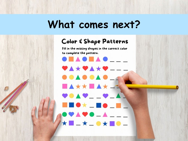 Printable Color and Shape Pattern Recognition Activity for Kids ...