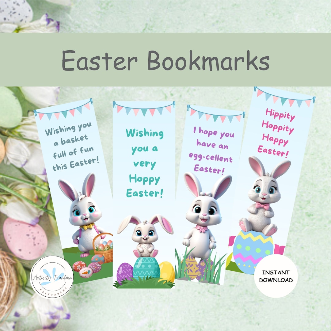 Colorful Easter Bookmarks for Kids | Cute Pictures and Messages to ...