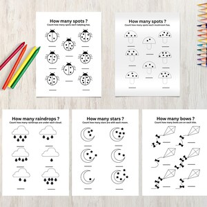 Printable Counting Worksheets Practice Sheets for Kids Kindergarten ...