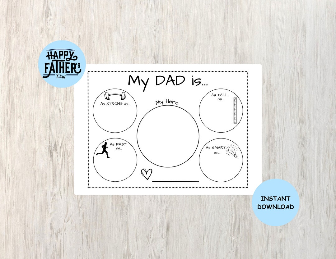My DAD Is..... Printable I Father’s Day Printable Page | Father’s Day ...